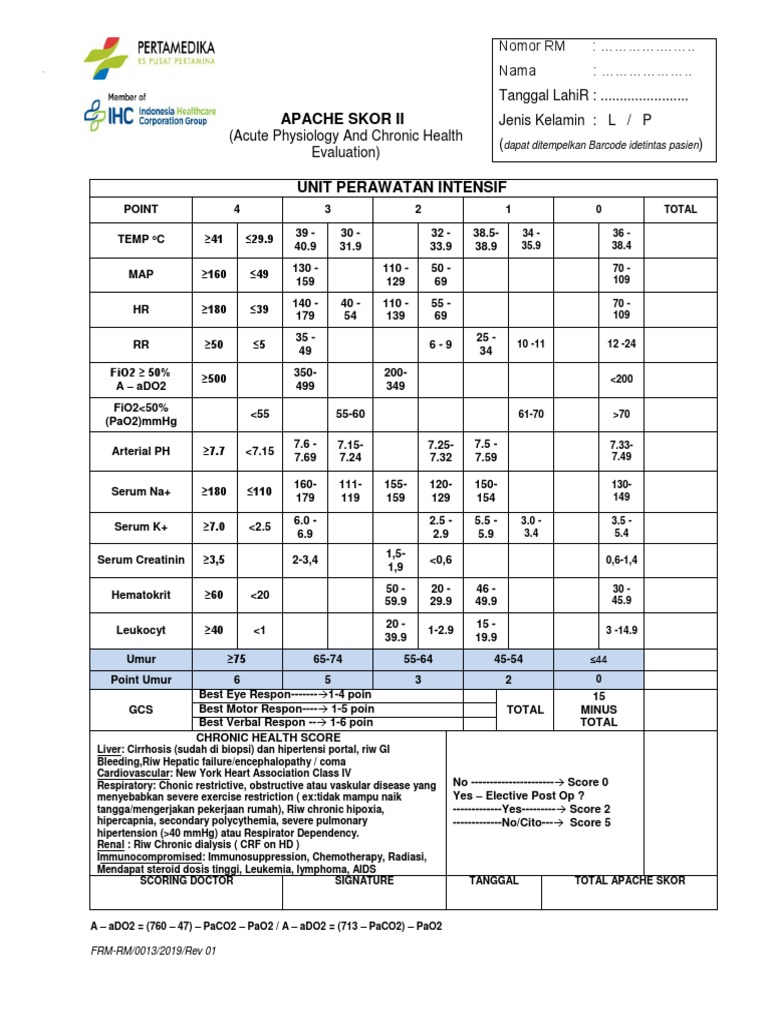 Form Apache Skor | PDF