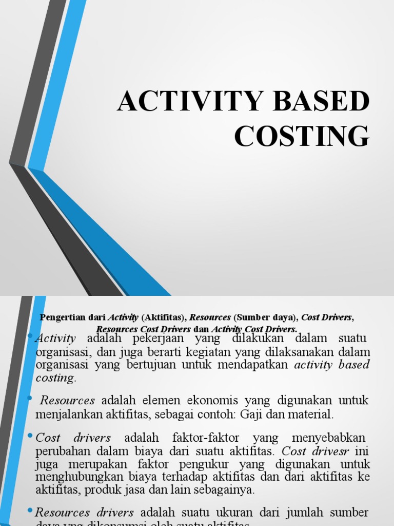 MENGERTI DASAR-DASAR ACTIVITY BASED COSTING | PDF