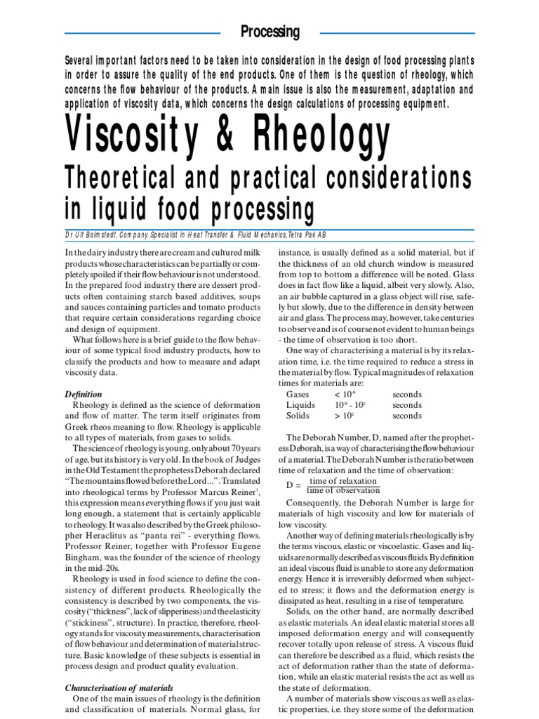 Viscosity & Rheology | PDF | Shear Stress | Fluid Mechanics