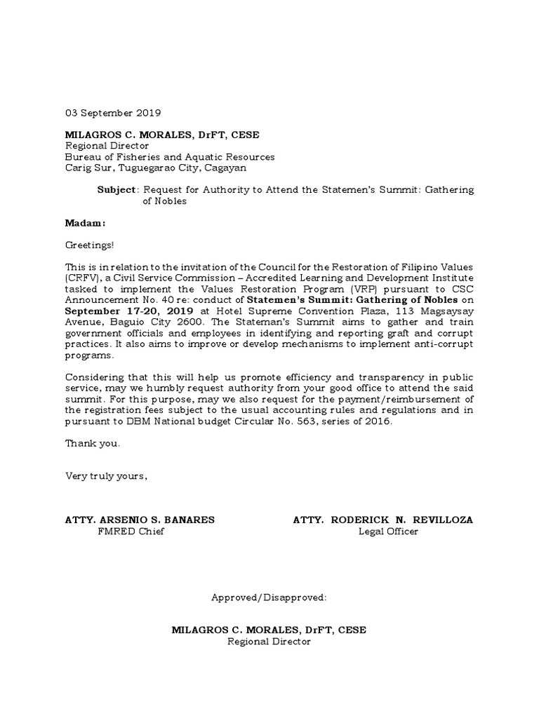 Request For Authority To Attend Training 2 | PDF
