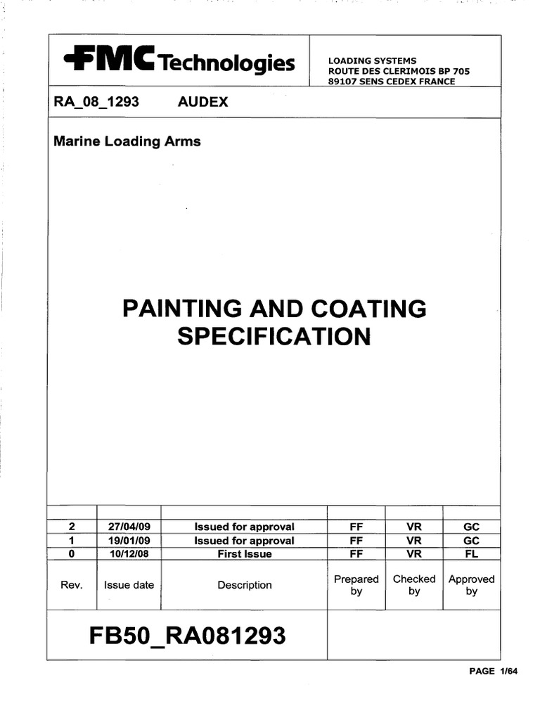 Painting and Coating Specification Rev 2 (Part 1) PDF | PDF