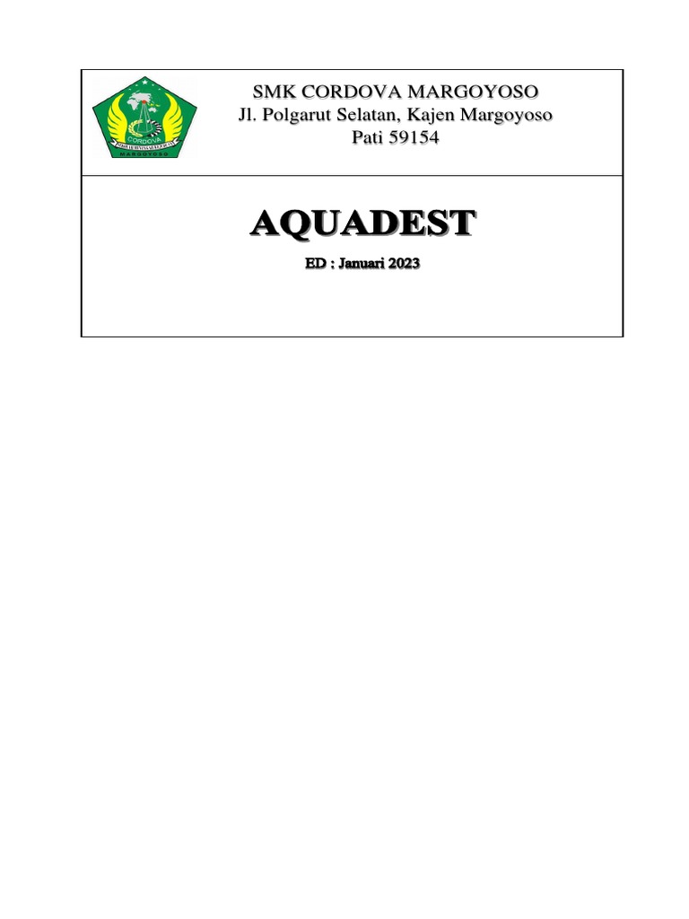 Label Aquadest | PDF