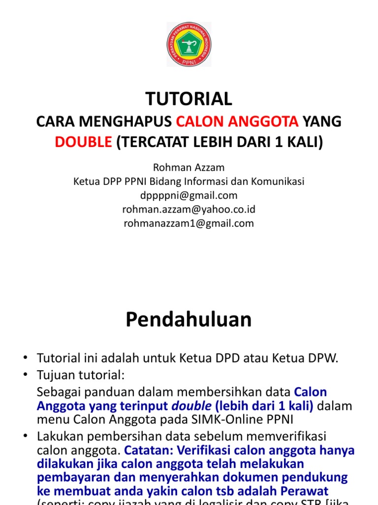 Tutorial Cara Menghapus Calon Anggota Double (Lebih Dari 1 Kali Input) Dalam Simk Online | PDF