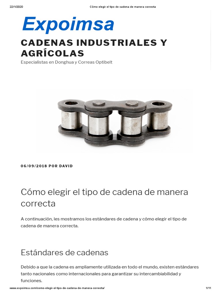 Seleccion de Cadenas | PDF | Engranaje | Bienes manufacturados