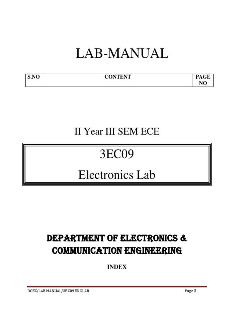 Edc Lab-1 Manual-2 | PDF | P–N Junction | Field Effect Transistor