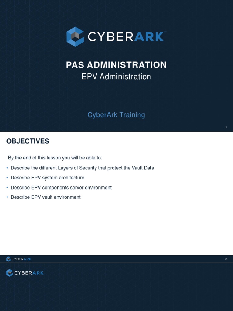CyberArk 02-PAS-ADMIN EPV Administration | PDF | Key (Cryptography ...