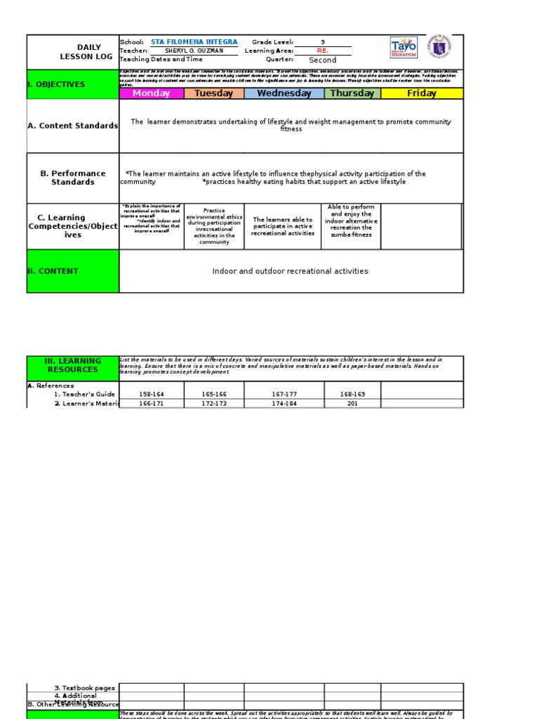 Mapeh 9 P.E. Q4 | PDF | Outdoor Recreation | Learning