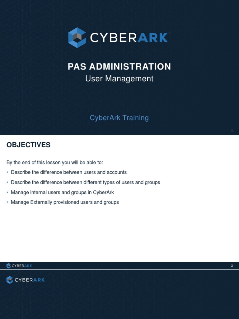 CyberArk User and Account Management Guide | PDF | User (Computing ...