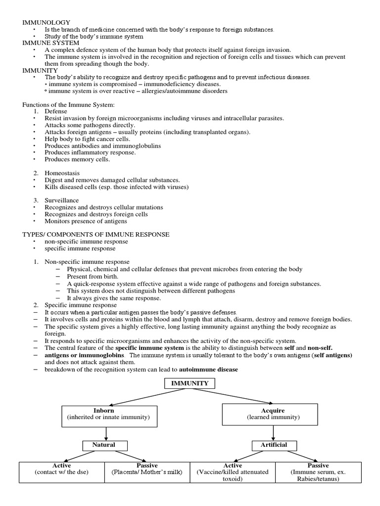 Immunology Notes | PDF | Immune System | Infection