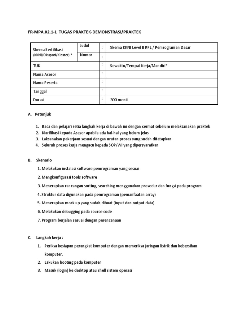Latihan Soal LSP | PDF