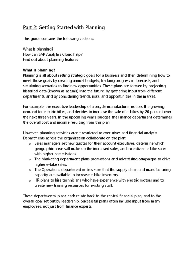 SAC Part 2 - Getting Started With Planning | PDF | Spreadsheet ...