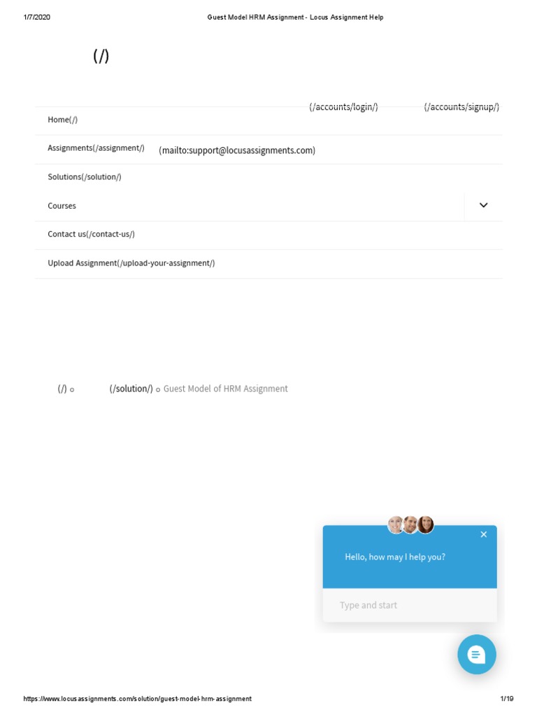 Guest Model HRM Assignment - Locus Assignment Help | PDF | Employment ...
