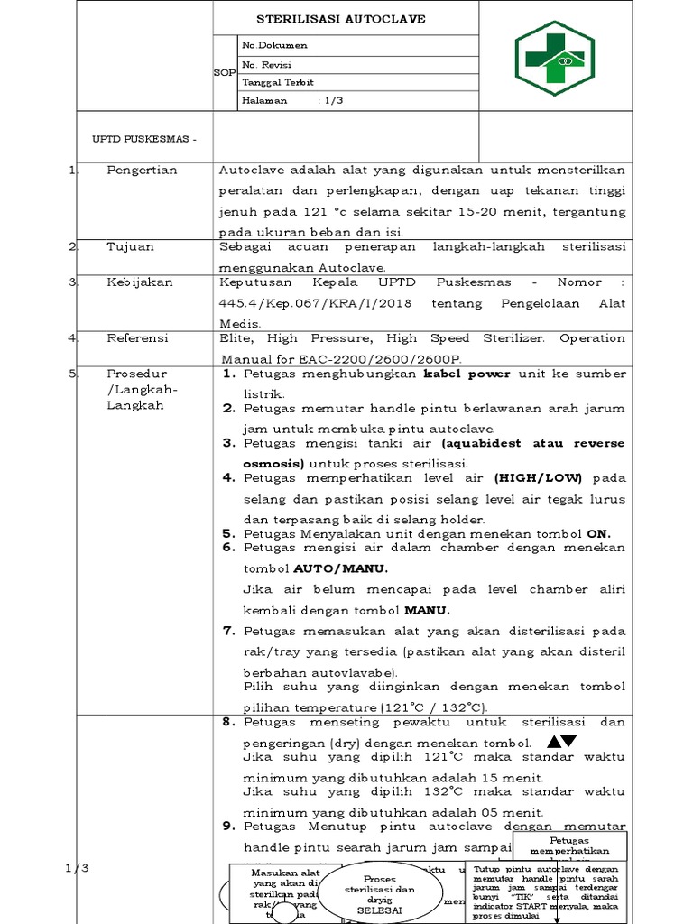 Sop Sterilisasi Autoclave | PDF