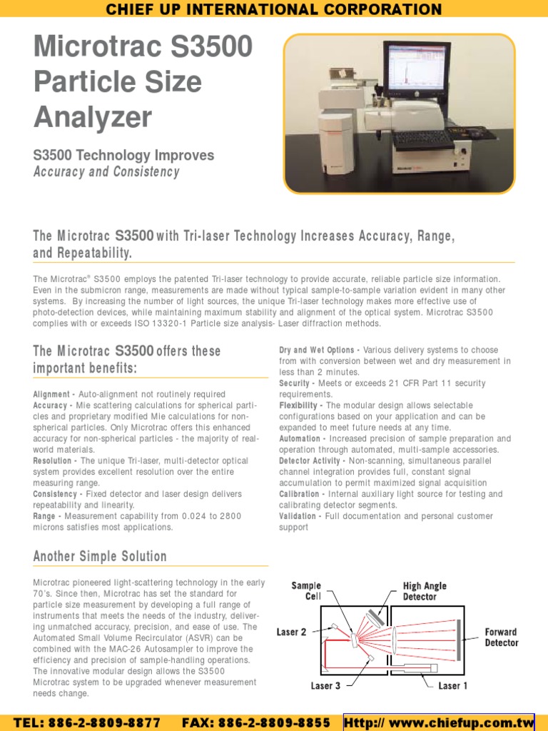 Microtrac S3500 | PDF | Accuracy And Precision | Optics