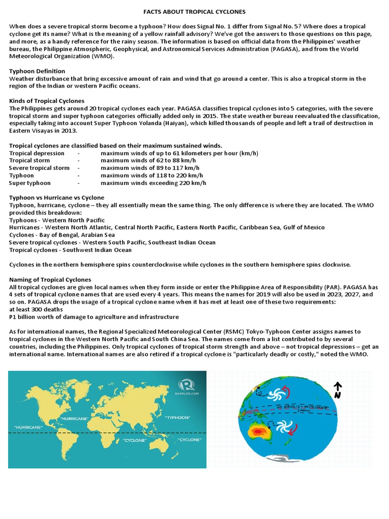 Facts About Tropical Cyclones | PDF | Tropical Cyclones | Rain