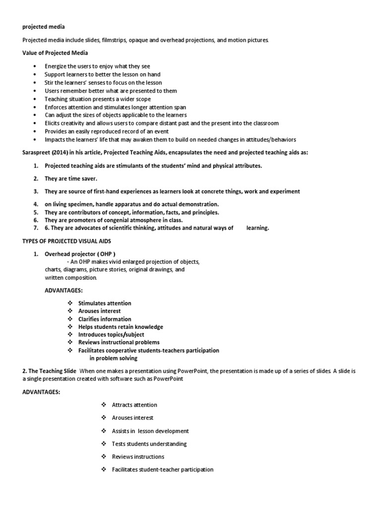 An In-Depth Review of Projected Visual Teaching Aids: Types, Values ...