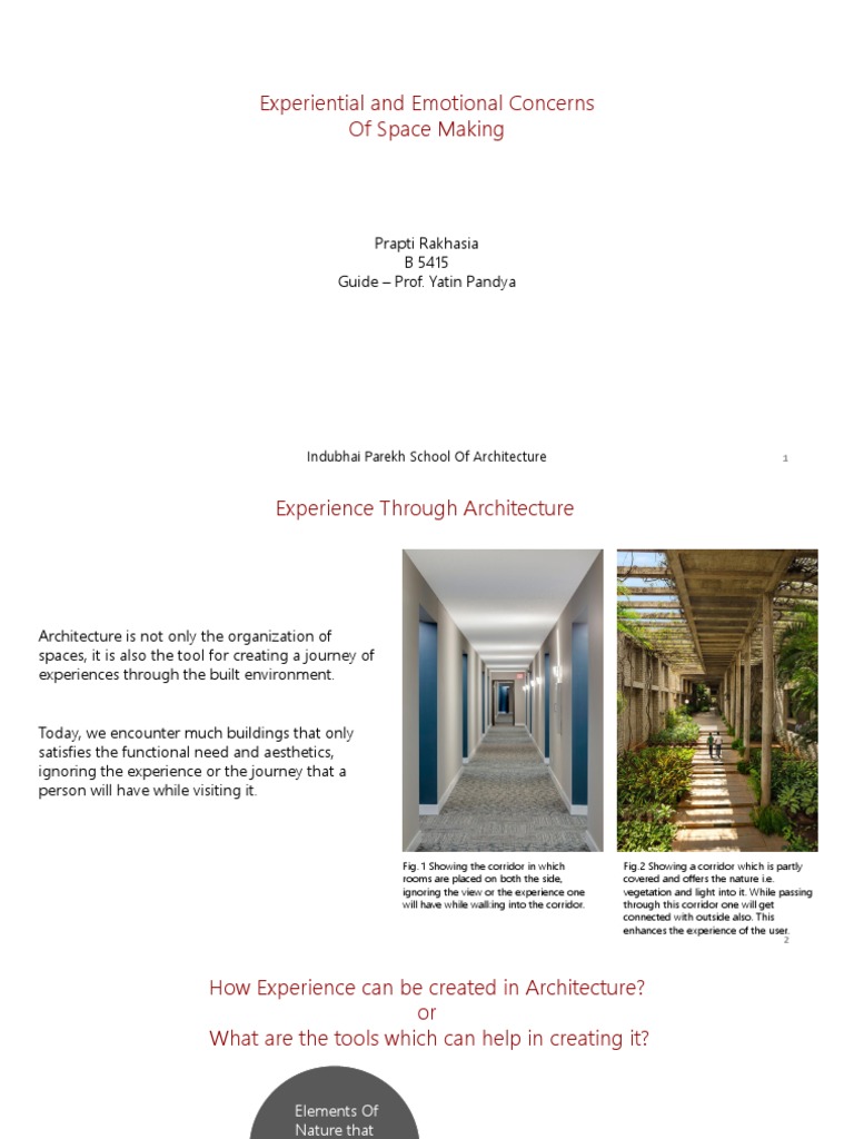 Experiential Space Making in Architecture | PDF | Space | Experience