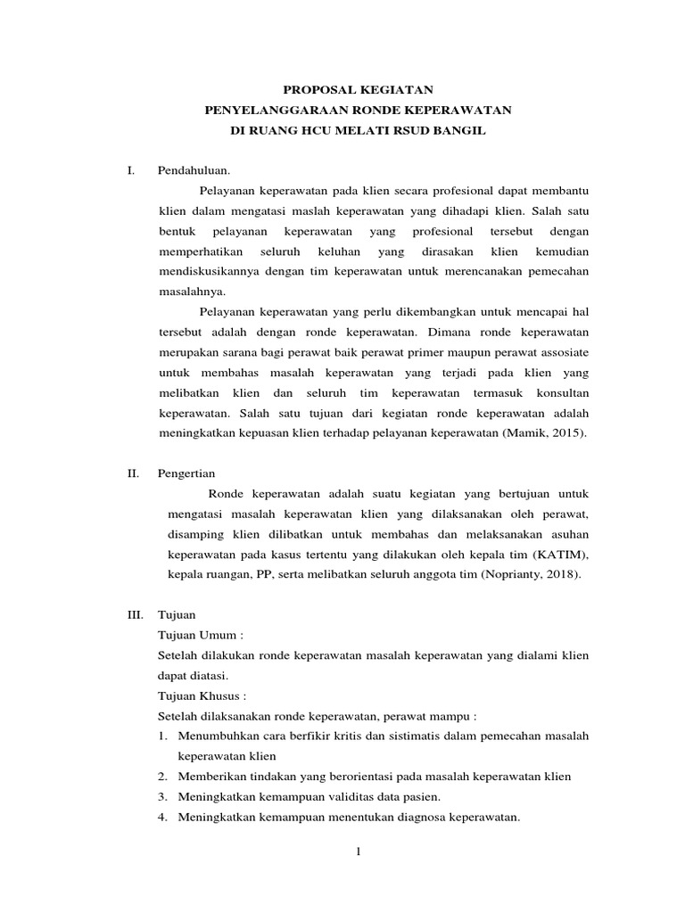 Proposal Ronde Keperawatan | PDF