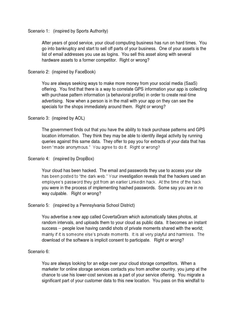 Legal Scenarios | PDF | Security Hacker | Cloud Computing
