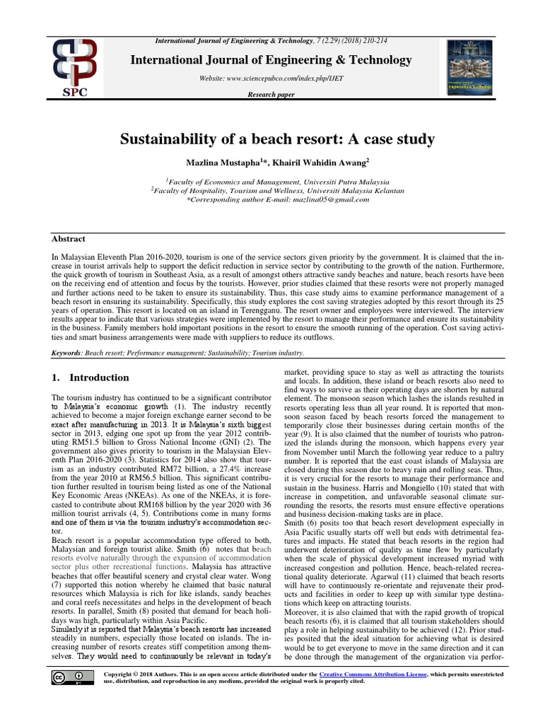Sustainability of A Beach Resort A Case Study | PDF | Malaysia | Tourism