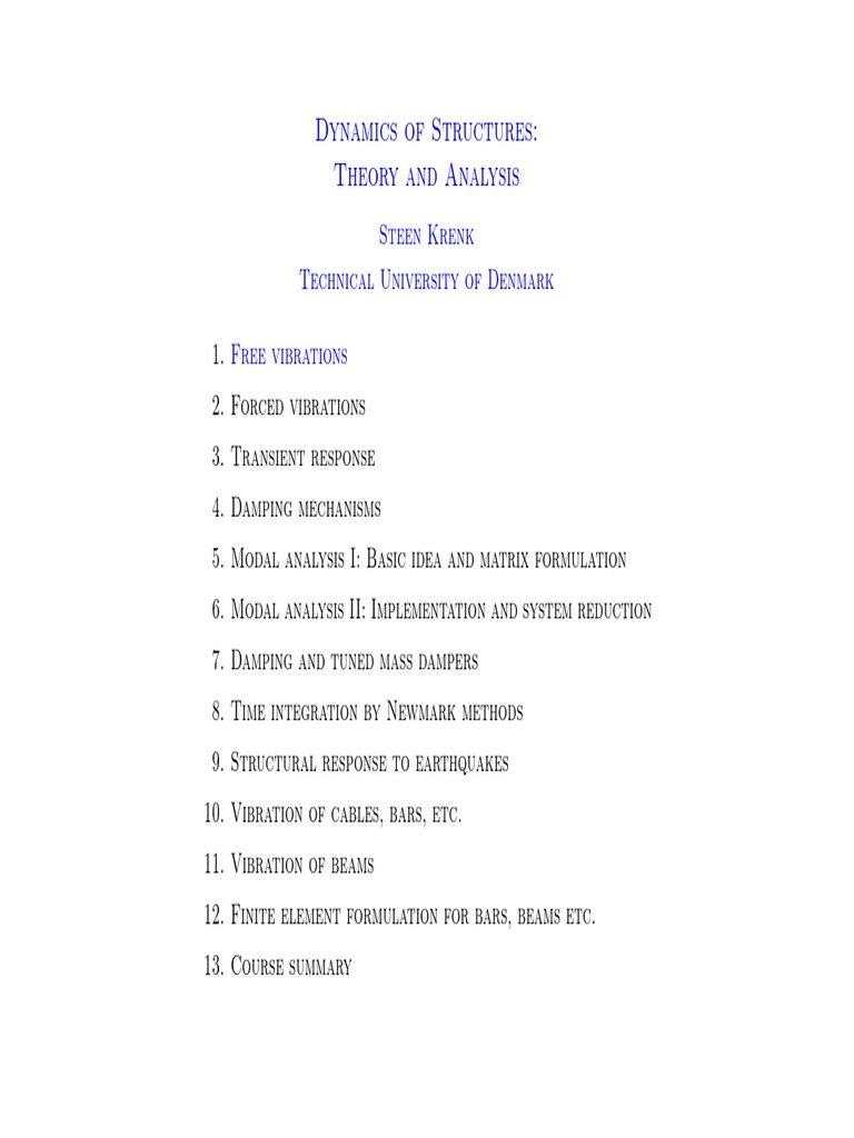 Dynamics of Structure - Lectures PDF | PDF | Physics | Mechanics
