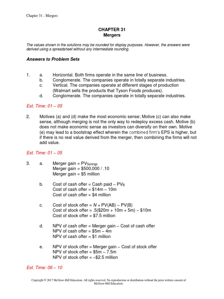 BMACh 31 | PDF | Mergers And Acquisitions | Stocks