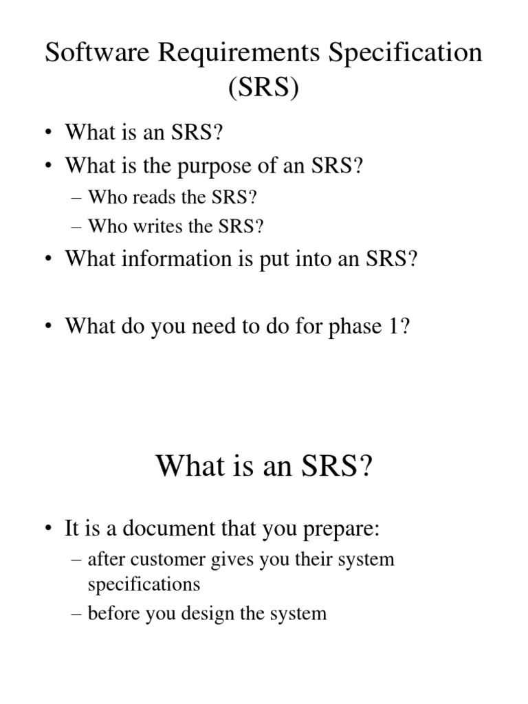 SRS | PDF | Specification (Technical Standard) | Areas Of Computer Science