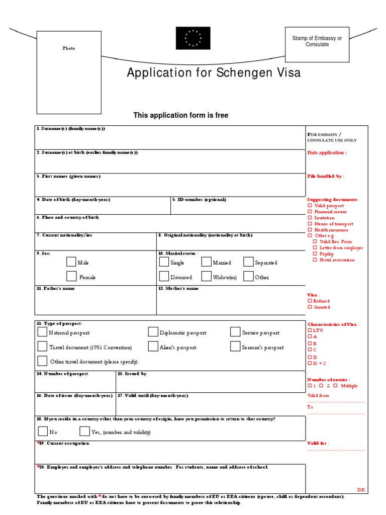 Schengen Visa Application Form Guide | PDF | Travel Visa | Passport