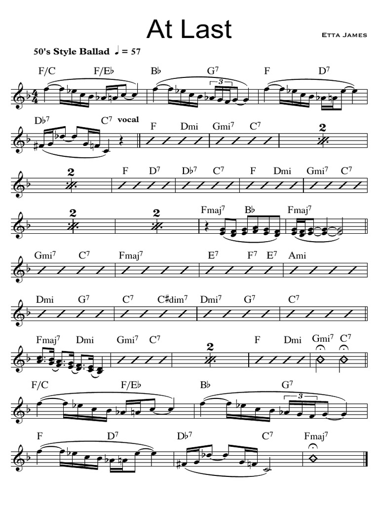 At Last - Lead Sheet | PDF