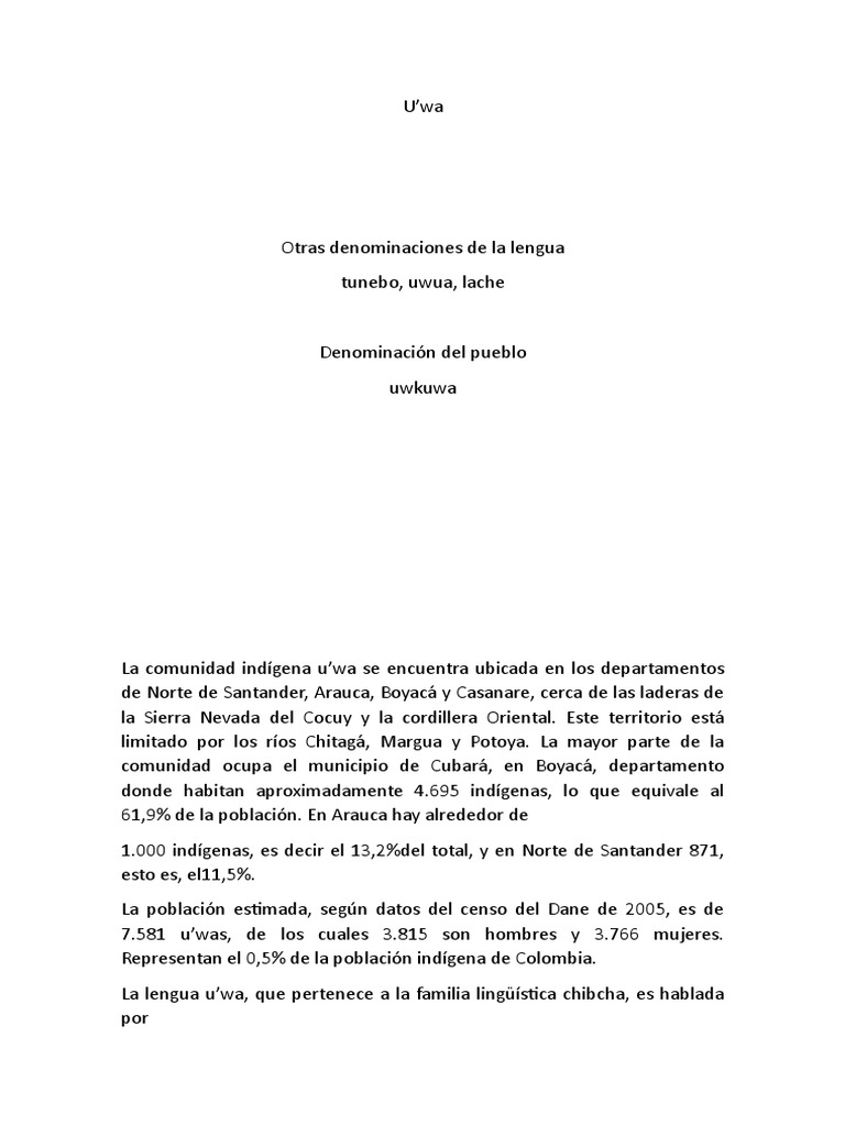 Tradiciones de Los Tunebos | PDF | Lingüística | Idiomas