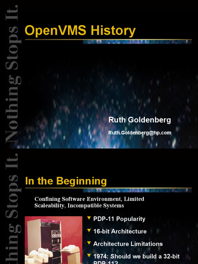 Openvms History: Ruth Goldenberg | PDF | Information Age | Computer Science
