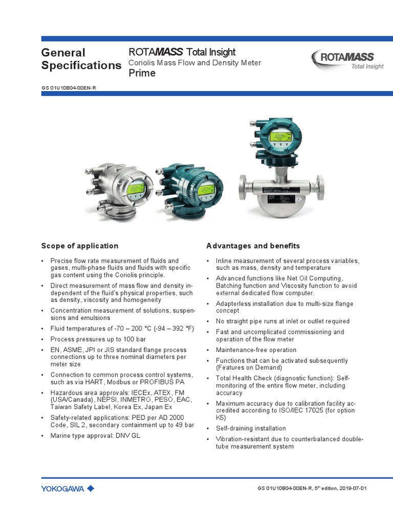 General Specification For Mass Flow Meter | PDF | Flow Measurement ...