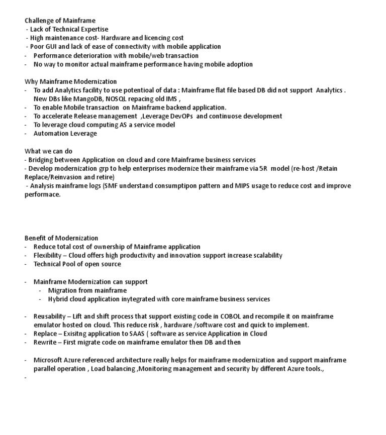 Mainframe Modernization | PDF