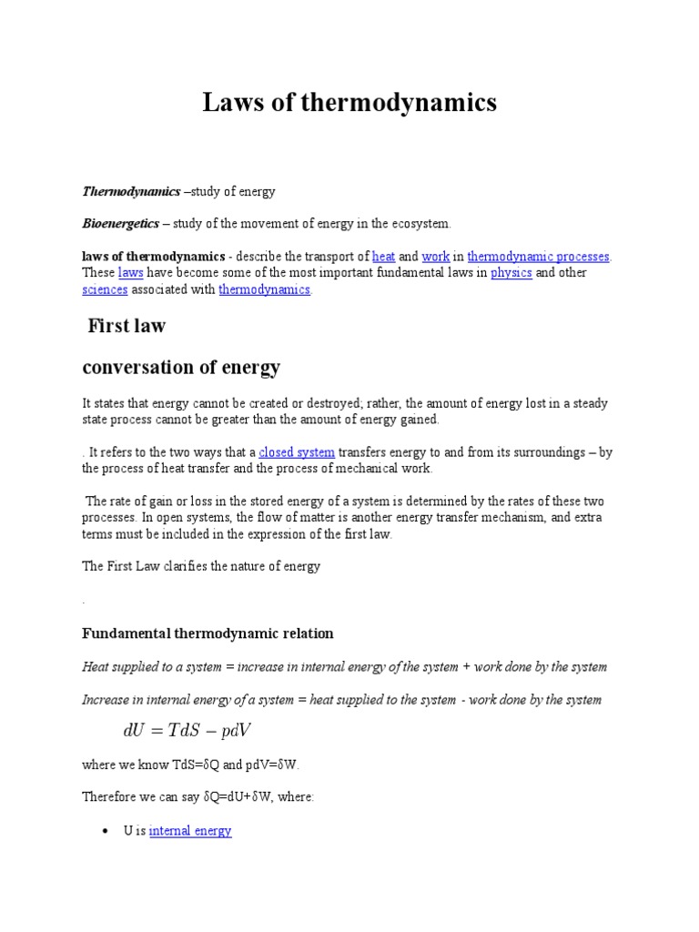 Understanding Thermodynamics Laws | PDF
