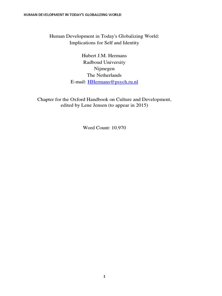 Globalization's Impact on Identity Development | PDF | Identity (Social ...