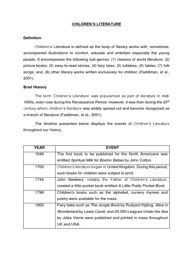 CHILDRENs LITERATURE | PDF | Children's Literature | Books