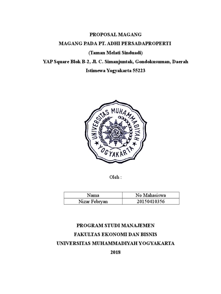 Contoh Proposal Magang | PDF