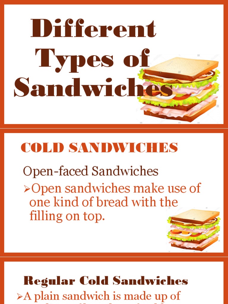 Types of Cold and Hot Sandwiches | PDF