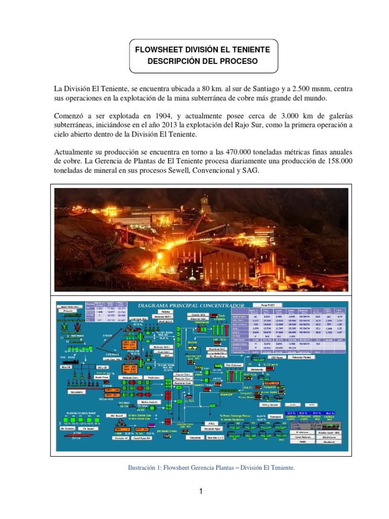 Flowsheet División El Teniente | PDF | Química | Minerales