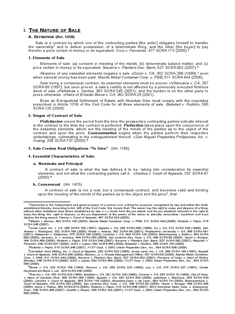 Sales Reviewer | PDF | Consideration | Mortgage Law