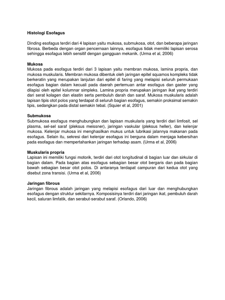 Histologi Esofagus Dan Gaster | PDF