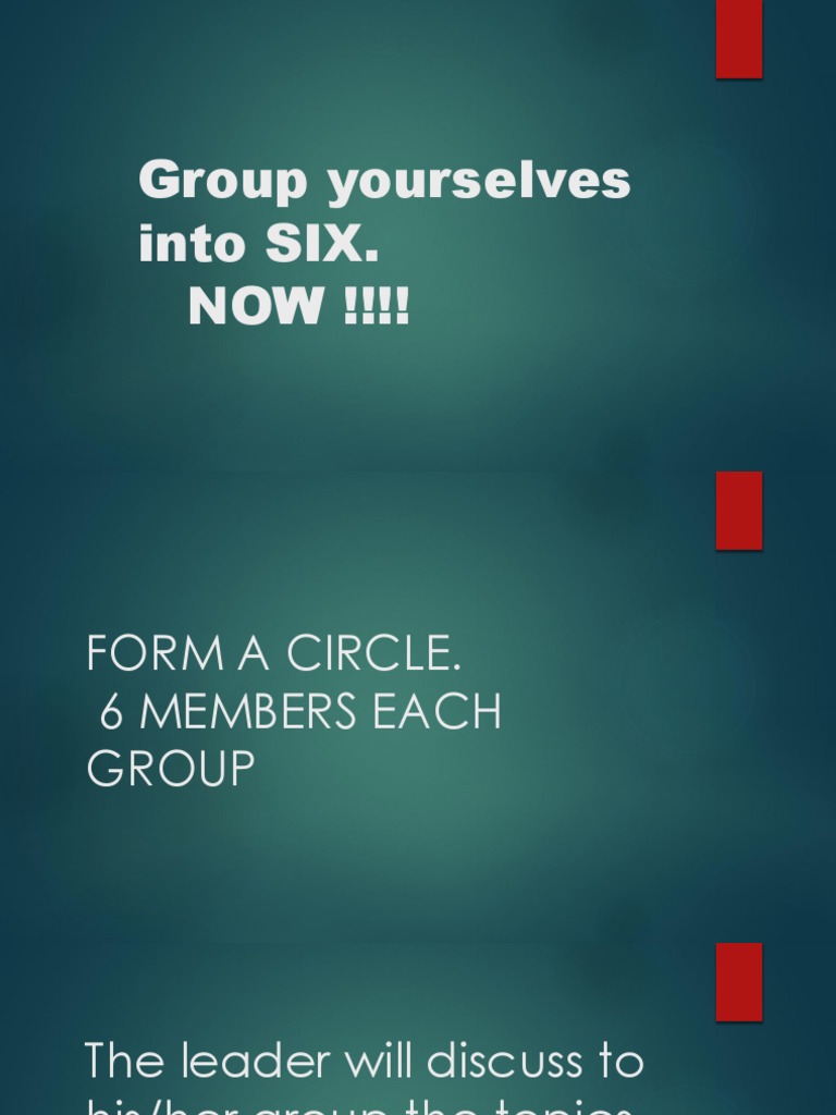 Group Yourselves Into SIX | PDF