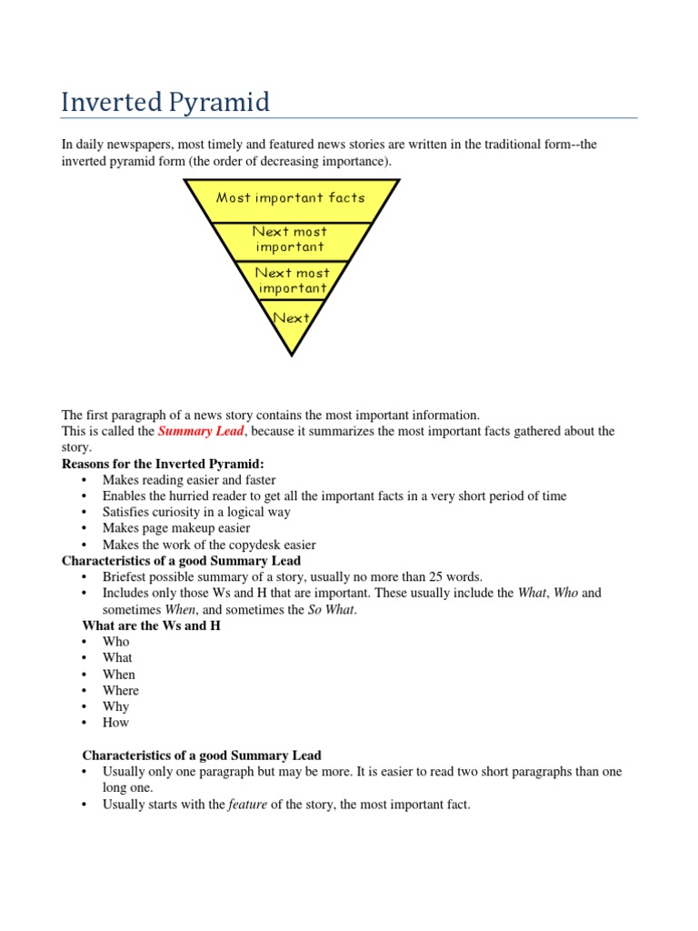 Inverted Pyramid | PDF | News | Cognition