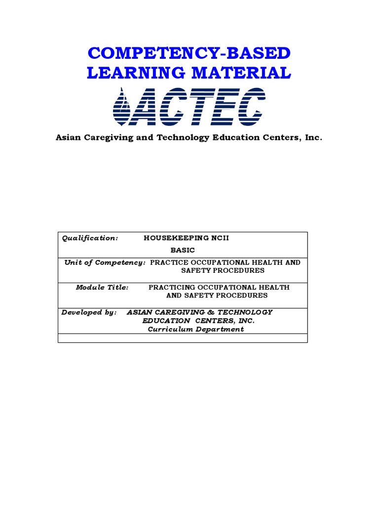 CBLM HSKPNG Basic Ohsp | PDF | Occupational Safety And Health | Hazards