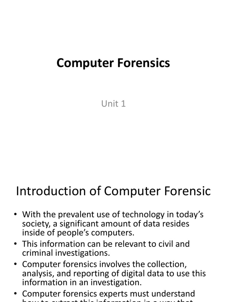 Computer Forensics | PDF | Computer Forensics | Digital Forensics