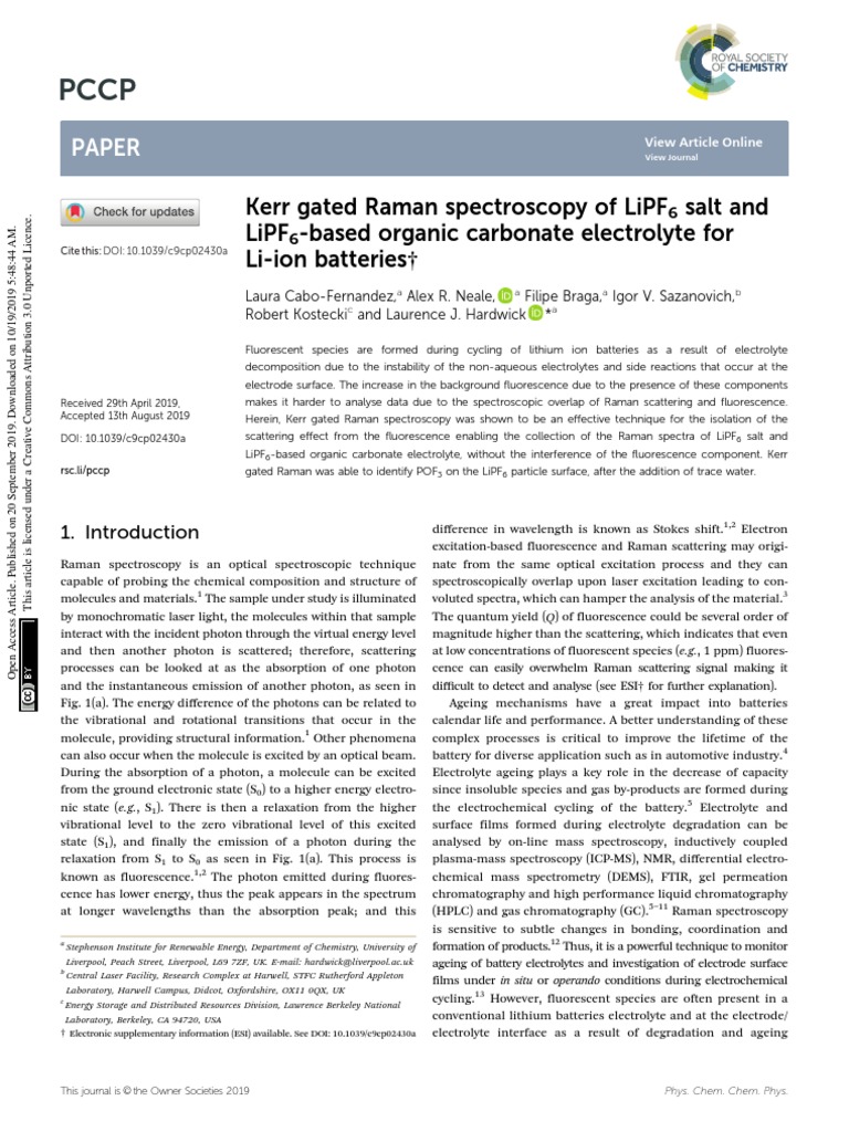 LiPF6 Electrolyte | PDF | Raman Spectroscopy | Spectroscopy