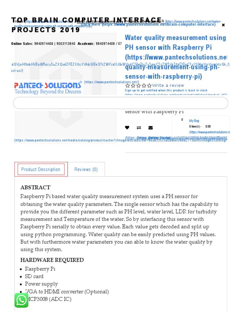 Water Quality Measurement Using PH Sensor With Raspberry Pi | PDF ...