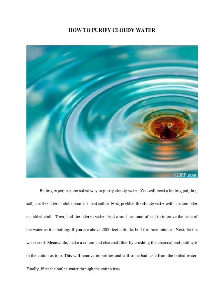 How To Purify Cloudy Water | PDF | Nature