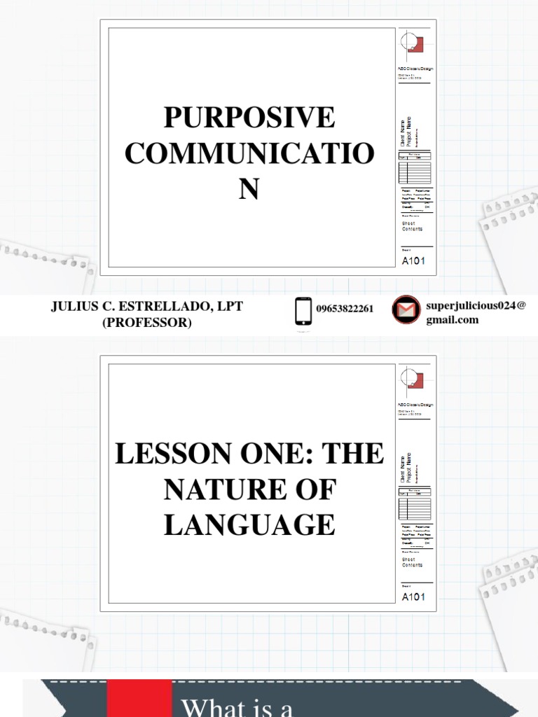 Purposive Communication Lesson 1 | PDF | Speech | Linguistics