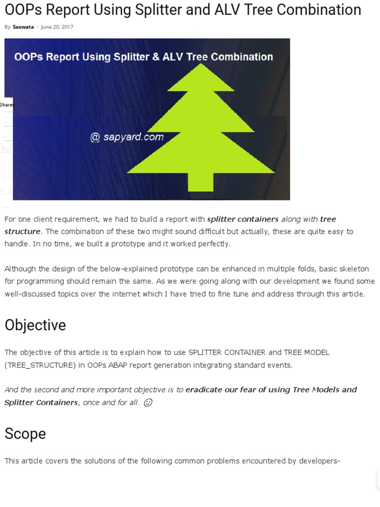 OOPs Report Using Splitter and ALV Tree | Download Free PDF | Class (Computer Programming ...